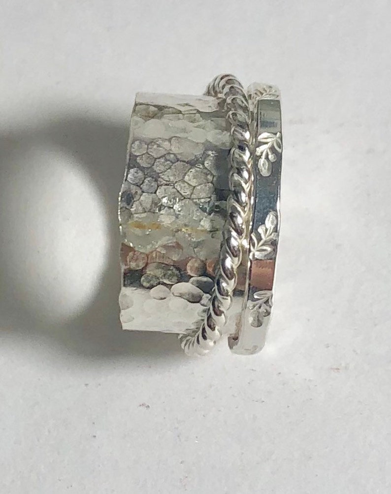 Fidget Ring Sterling Silver/ Spinning Ring/ Gift for Women - Etsy