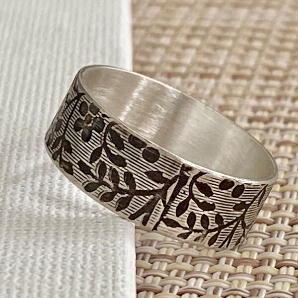Floral Silver Ring - Etsy