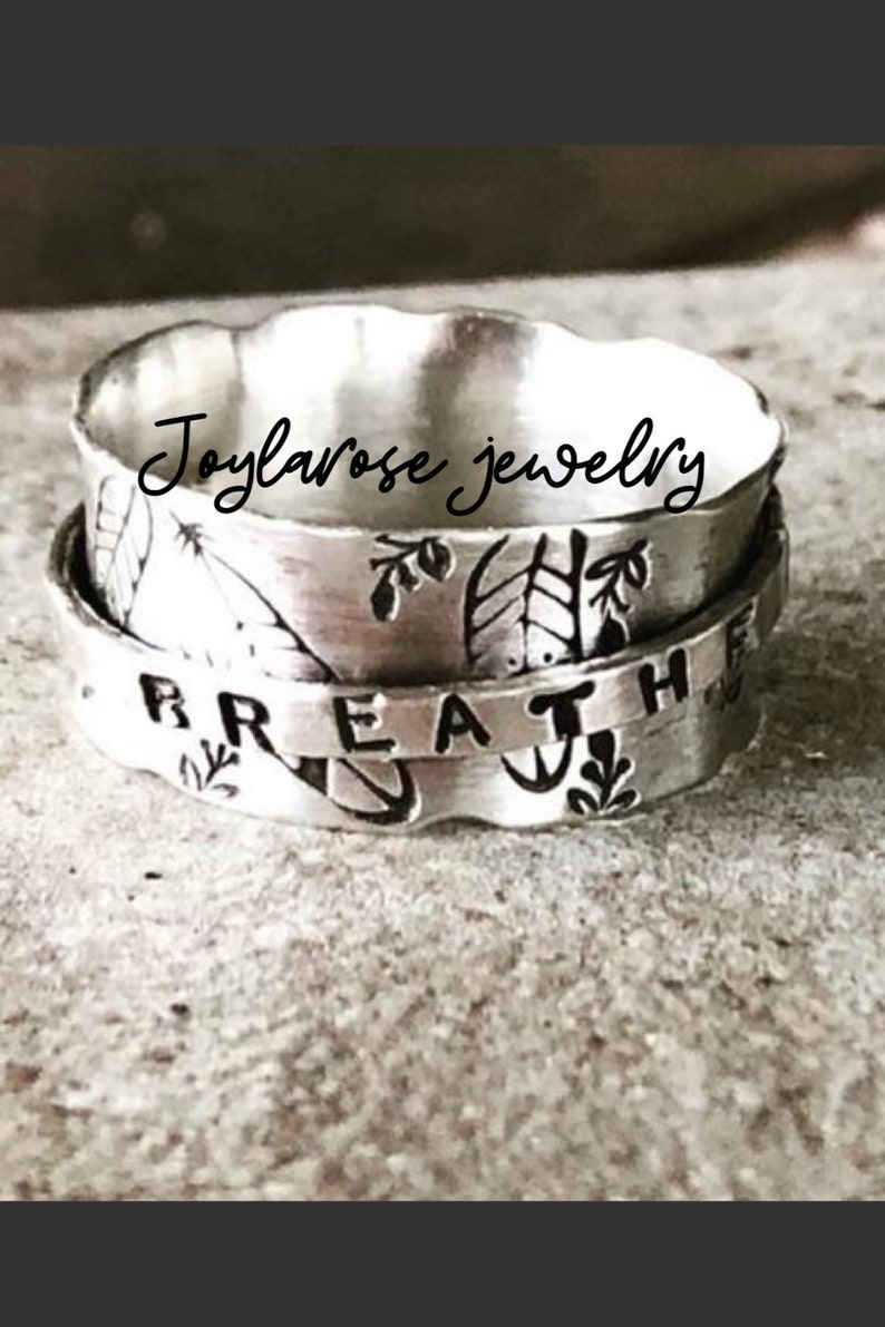 Breathe Argentium Silver Spinner Ring: Nature Inspired Ring - Etsy