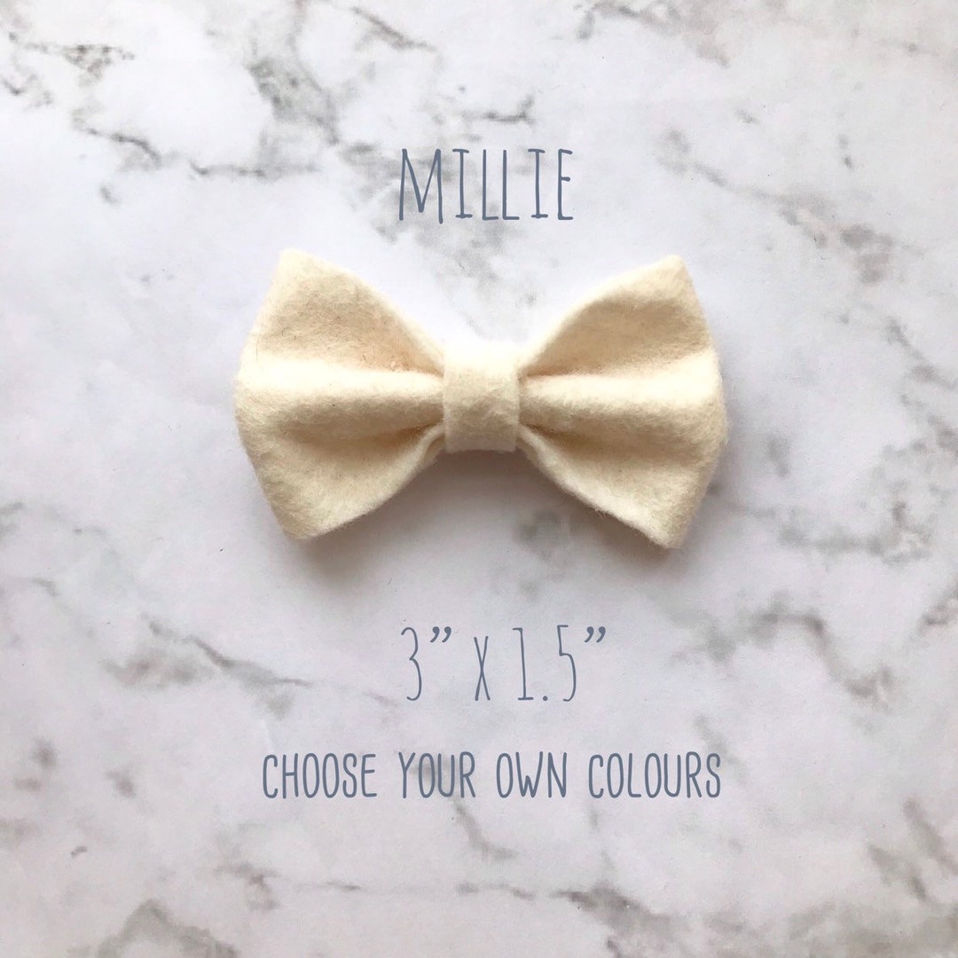 Wool Felt Millie Pinch Bow Hair Accessory 54 Colours to - Etsy