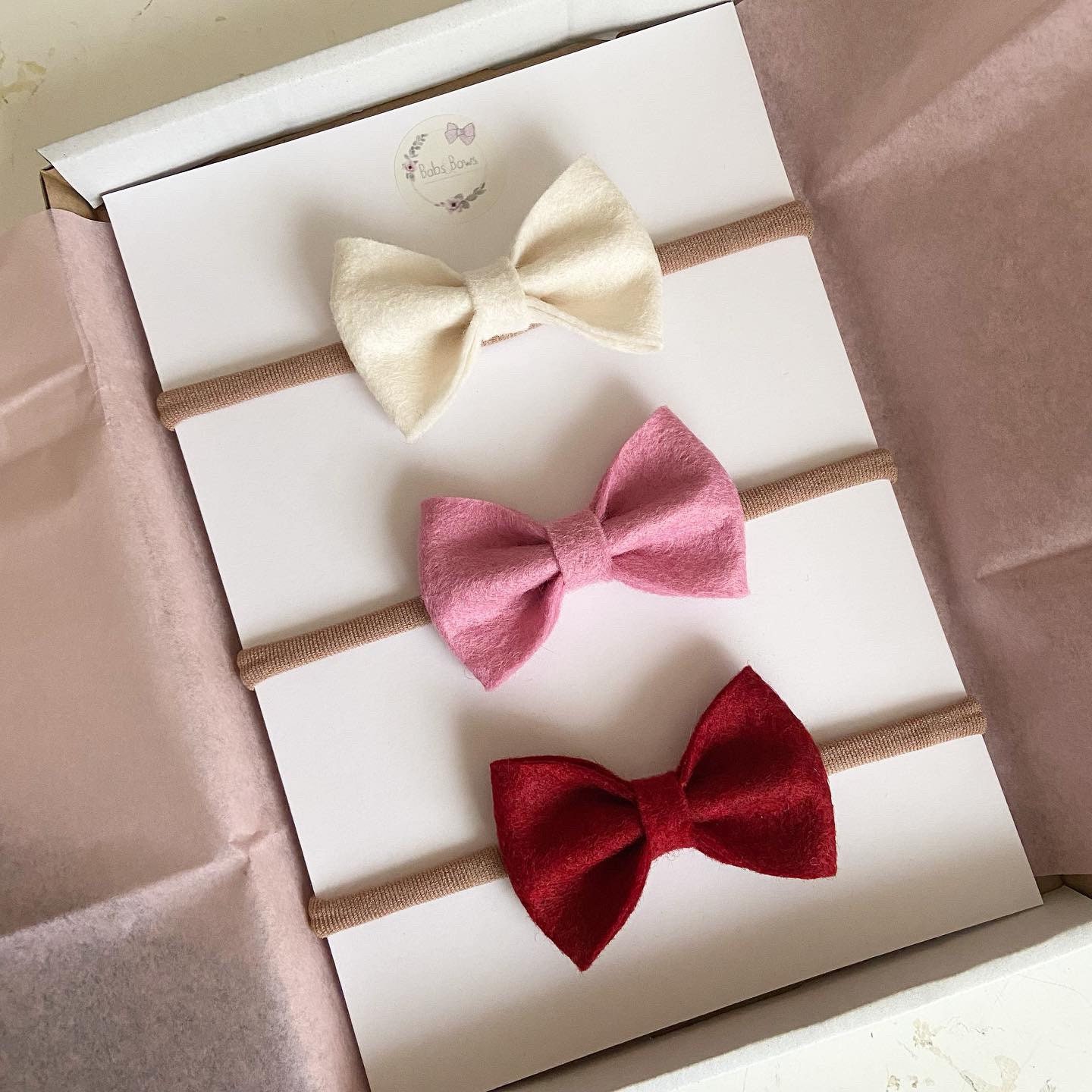 Wool Felt Millie Pinch Bow Hair Accessory 54 Colours to | Etsy