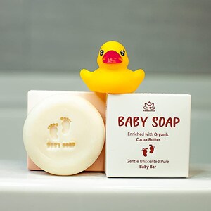 Unscented Baby Soap Bar With Cocoa Butter, Castor Oil, Olive Oil ...