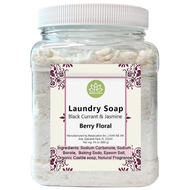 Black Currant and Jasmine Scent Laundry Soap 24 Oz Gentle and Effective ...