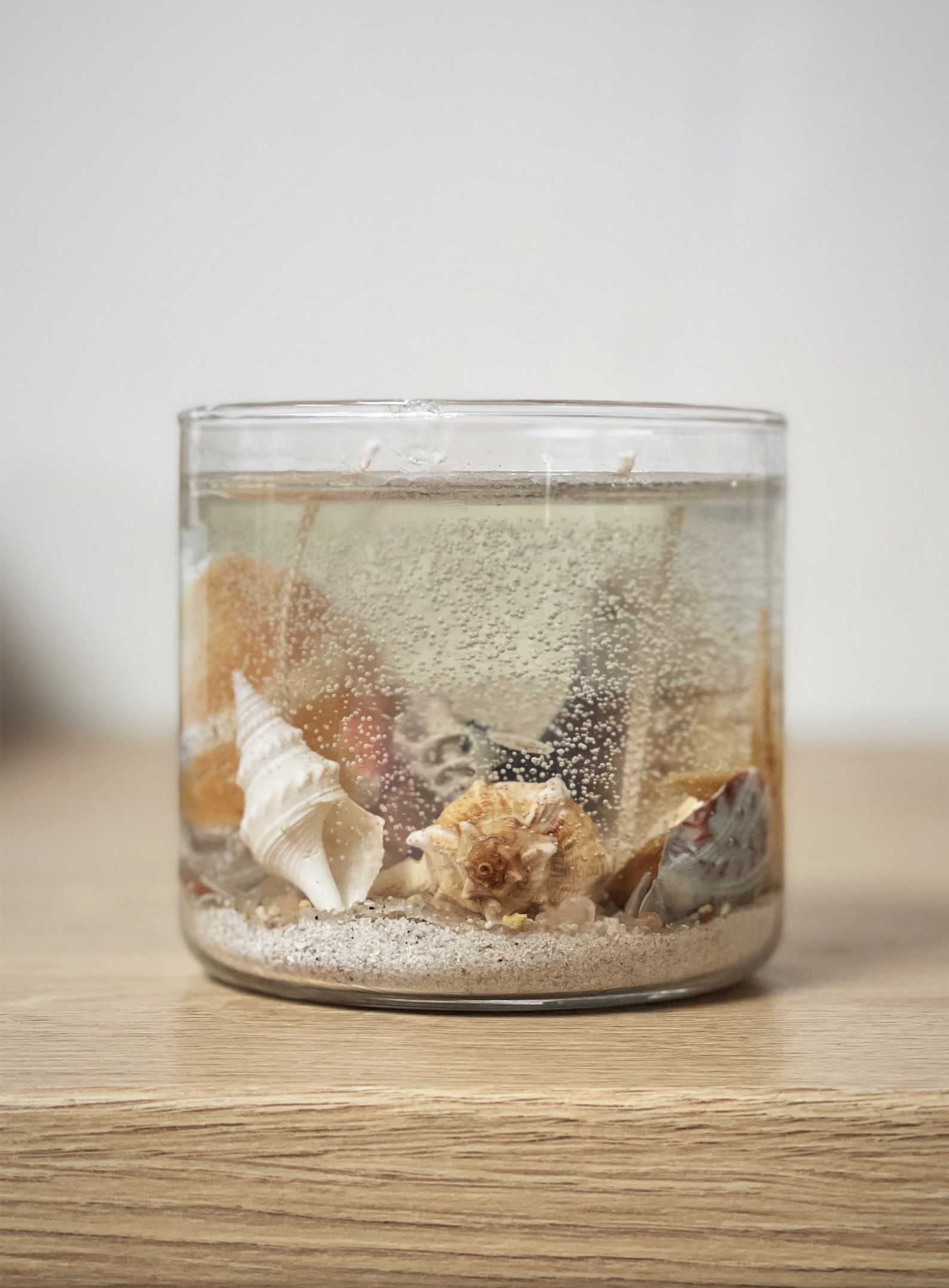 XL Gel Candle With Ocean Rain Aroma & Real Sea Shells and Sand From ...