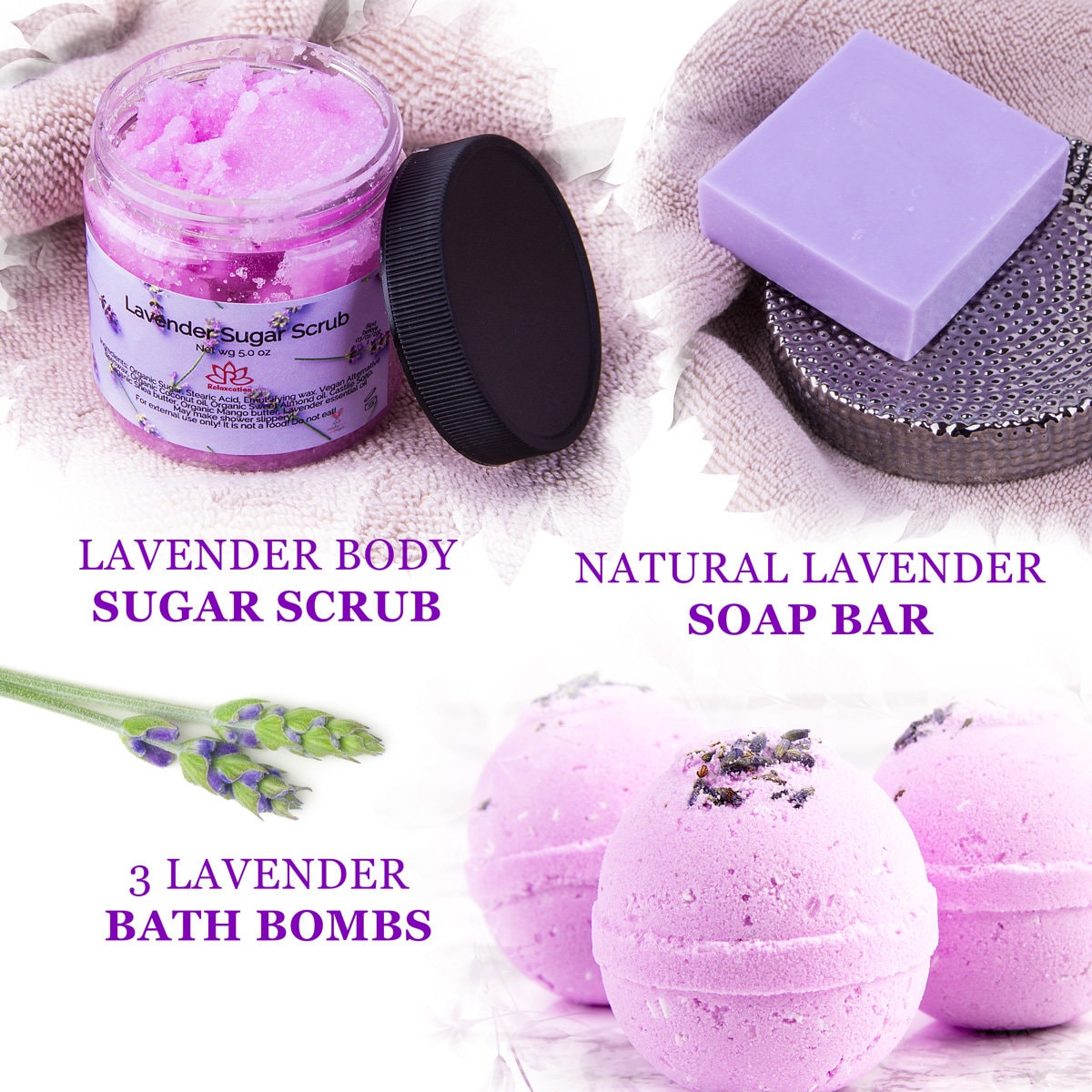 Lavender Gifts Set for Women All Natural Organic: Candle | Etsy