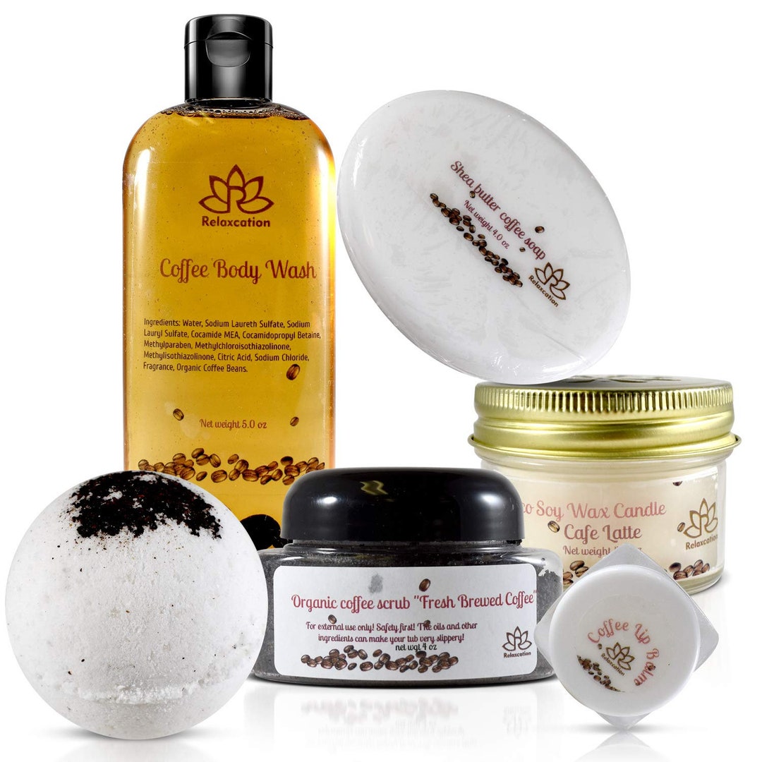 Coffee Lovers Gift Set-moisturizing Brown Sugar Scrub, Bath Bomb ...
