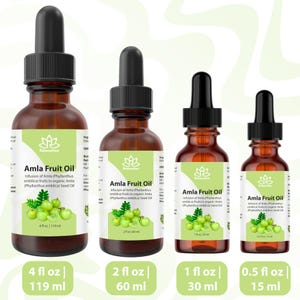 Pure Amla Fruit Organic Oil – in Amber Bottle 0.5 Fl Oz / 1 Fl Oz / 2 ...