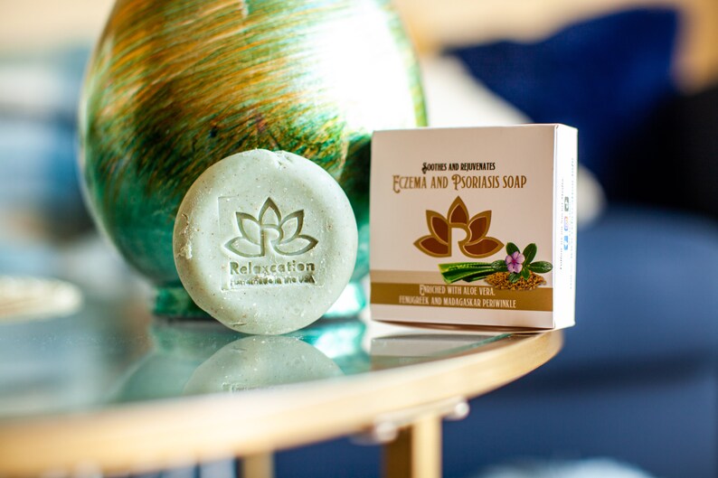Eczema & Psoriasis Natural Soap Bar - Madagascar Periwinkle, Fenugreek ...