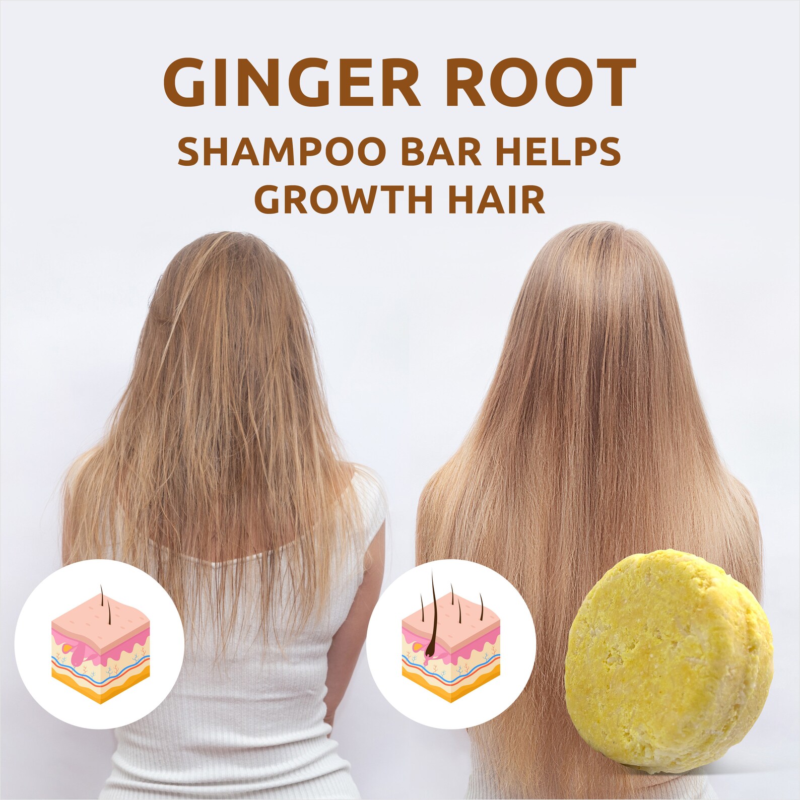 Natural Ginger Shampoo Bar With Camelina and Turmeric for Hair Care ...