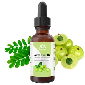 Pure Amla Fruit Organic Oil – in Amber Bottle 0.5 Fl Oz / 1 Fl Oz / 2 ...