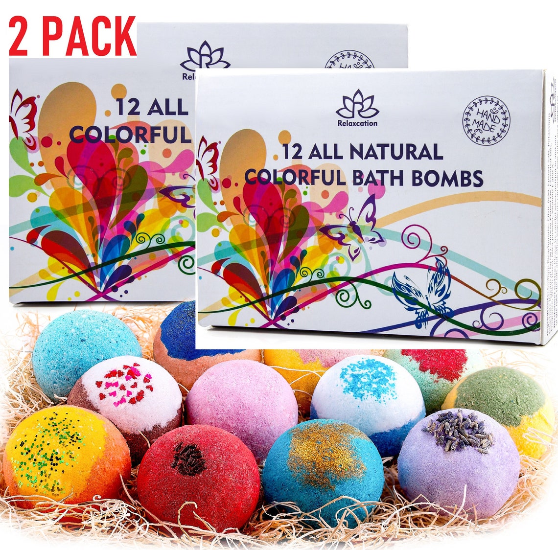 2 Pack 12 Bath Balls Set for Kids / Handmade in USA / Fizzy - Etsy