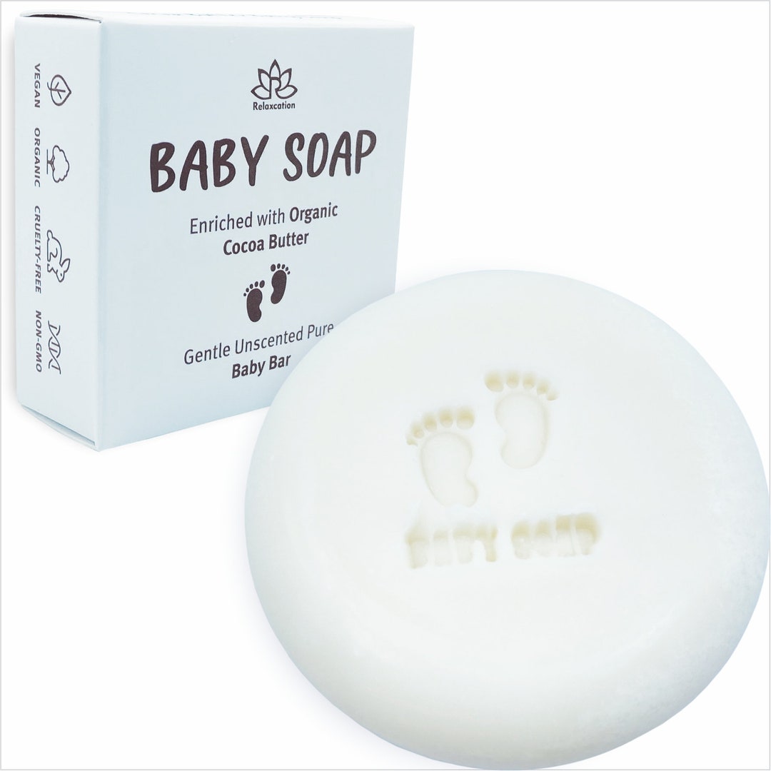 Unscented Baby Soap Bar With Cocoa Butter - Natural Cold Process Soap ...