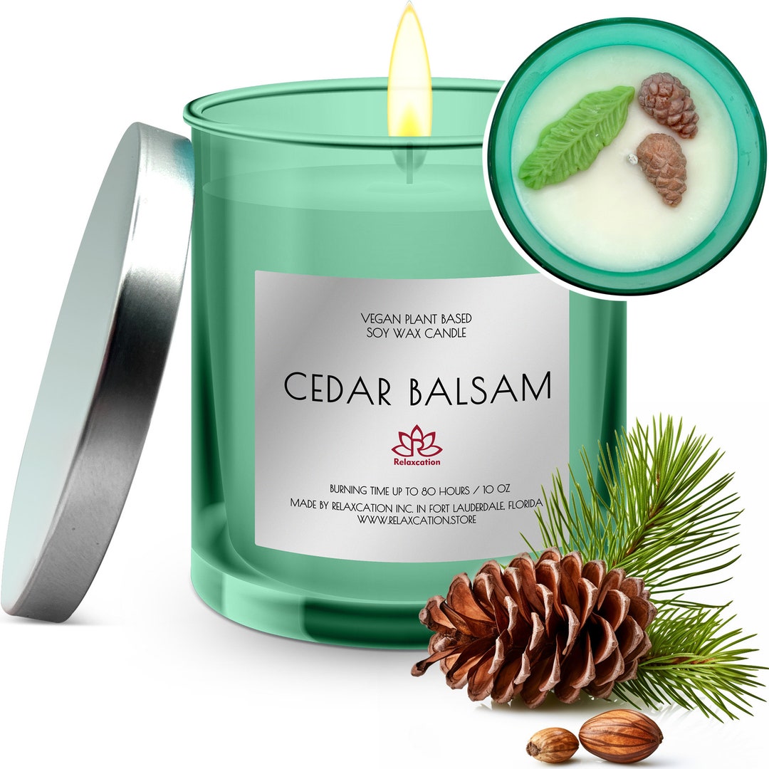 Candle "balsam Cedar" 10 Oz Soy Wax - Luxury Gift for Women and Men ...
