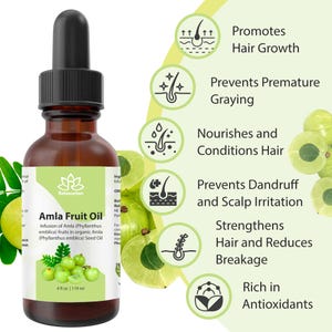 Pure Amla Fruit Organic Oil – in Amber Bottle 0.5 Fl Oz / 1 Fl Oz / 2 ...
