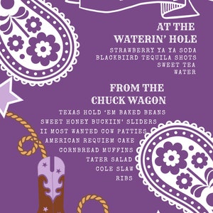 Western Theme Menu Template MM - Etsy
