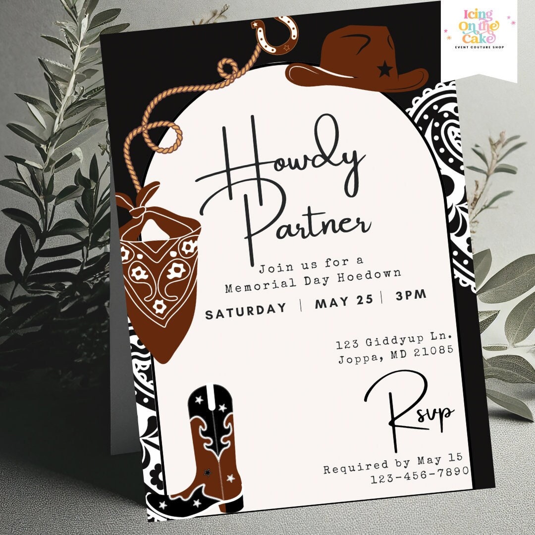 Western Theme Invitation Template - MN - Etsy
