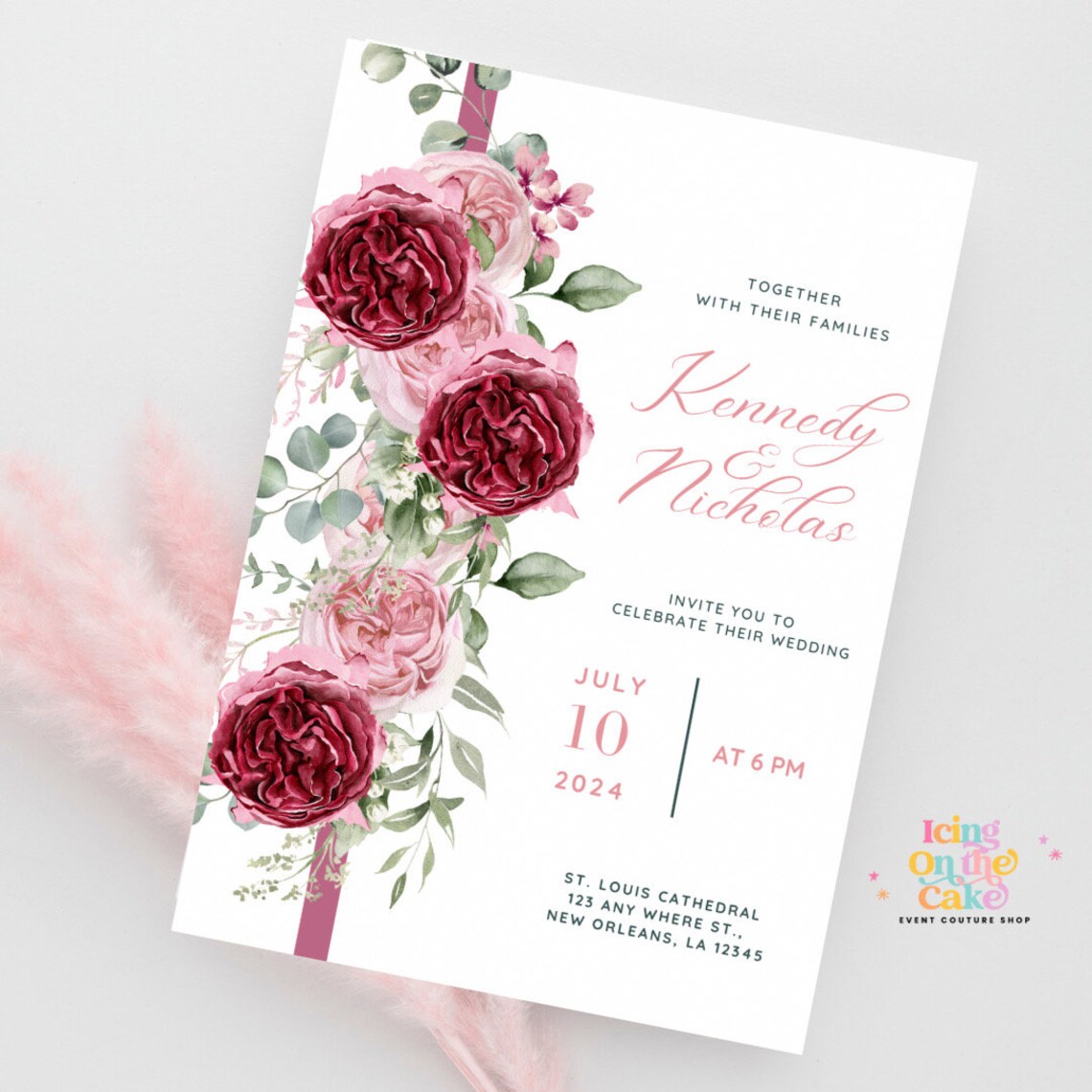 Elegant Floral Wedding Invitation - Etsy