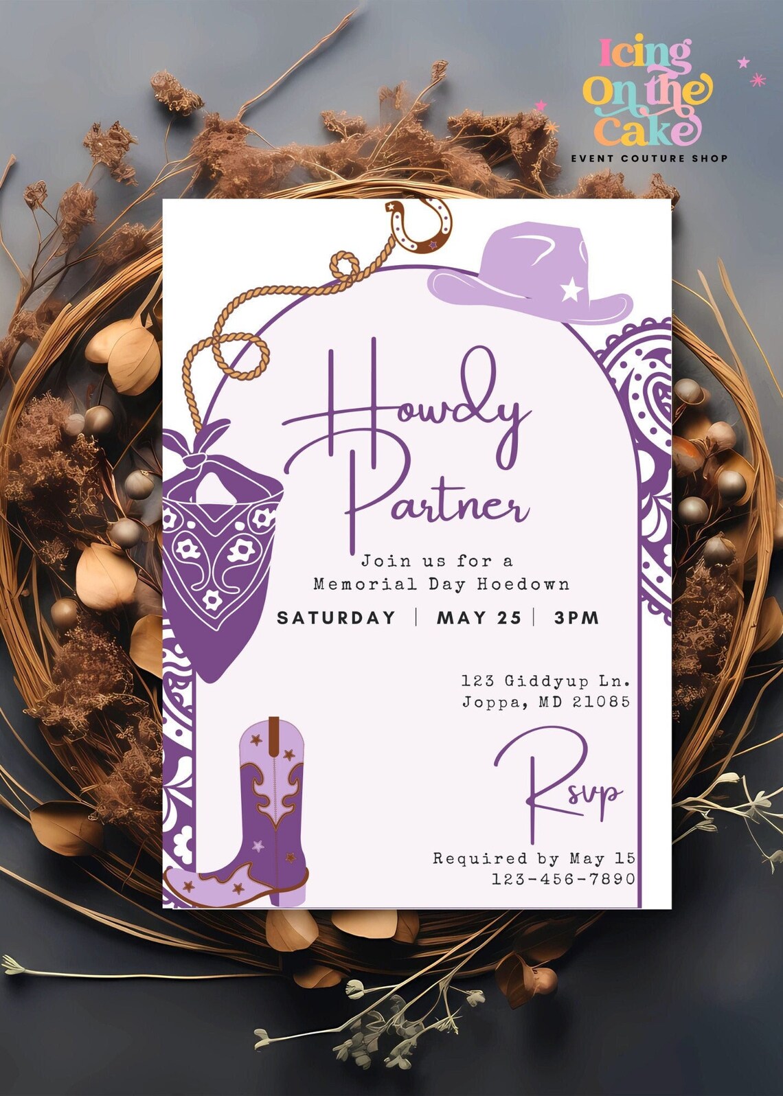 Western Theme Invitation Template - MM - Etsy