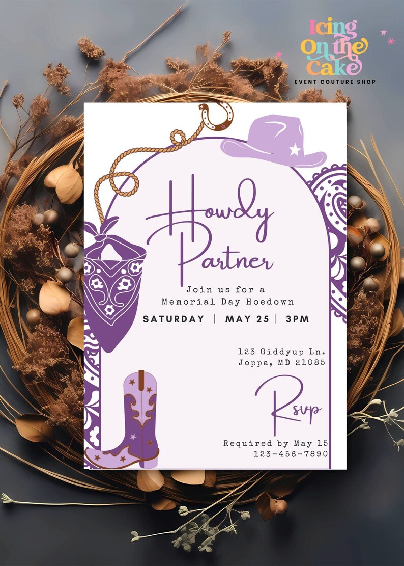 Western Theme Invitation Template - MM - Etsy