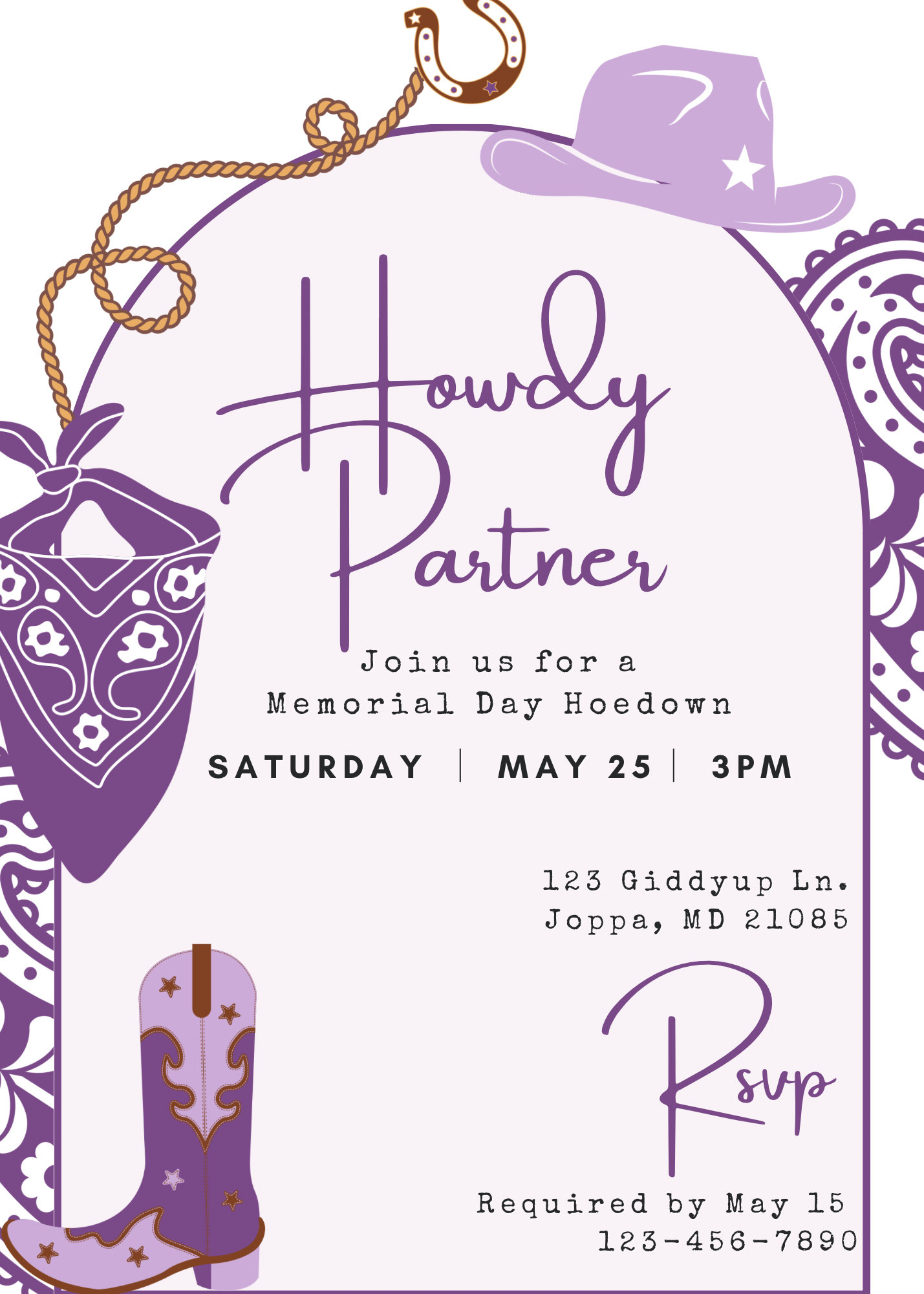 Western Theme Invitation Template - MM - Etsy