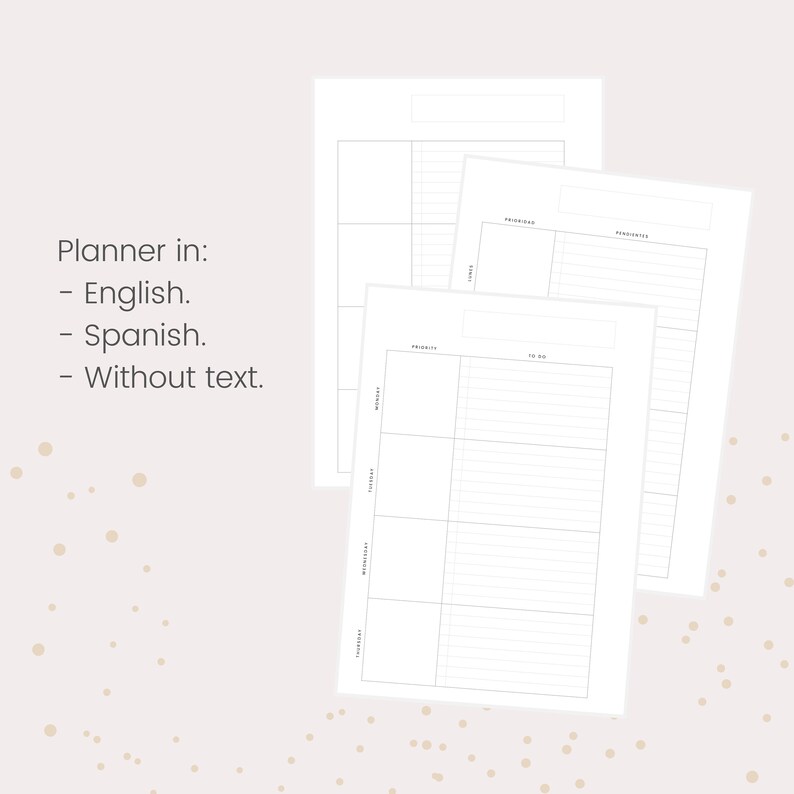 Horizontal Weekly Planner A5 - Printable Without Date - Planner in ...