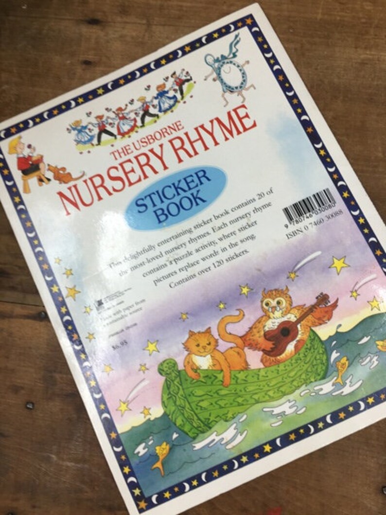 The Usborne Nursery Rhyme Sticker Book Children's Activity - Etsy