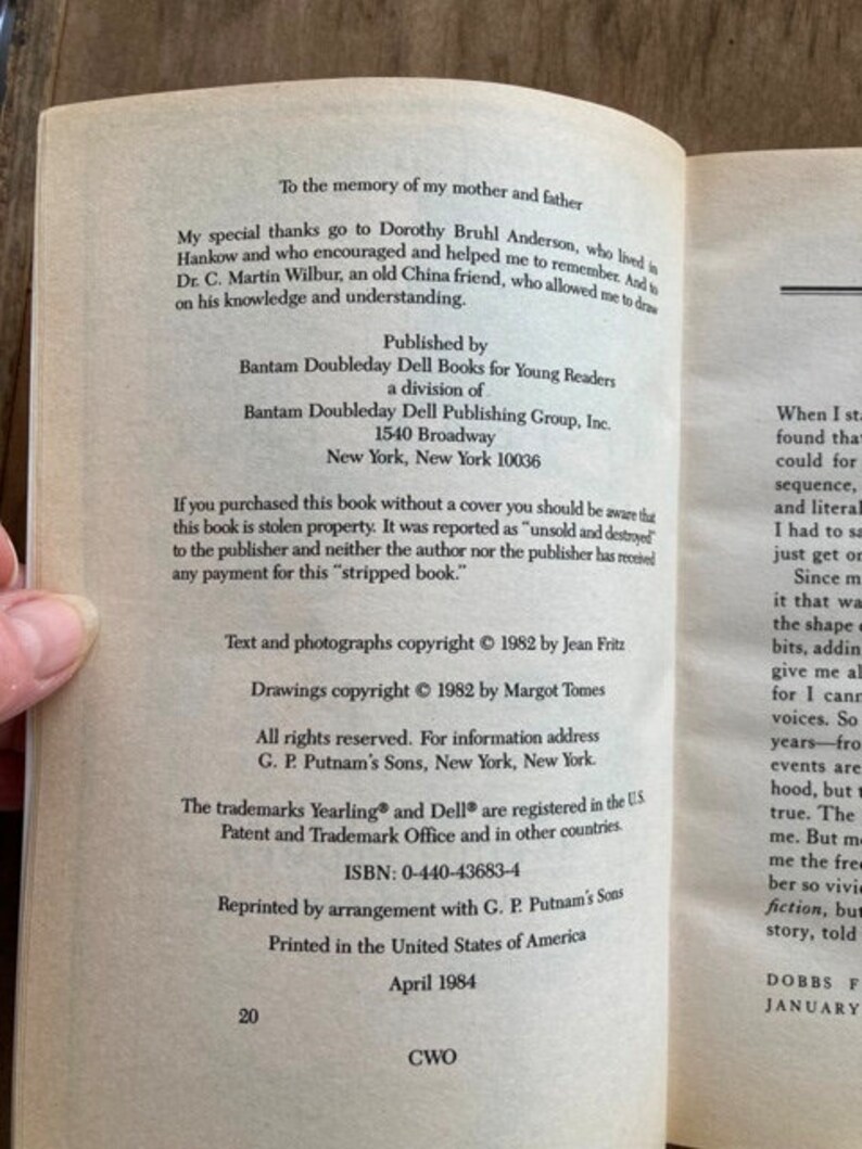 Homesick My Own Story by Jean Fritz Her Biography Newbery - Etsy UK