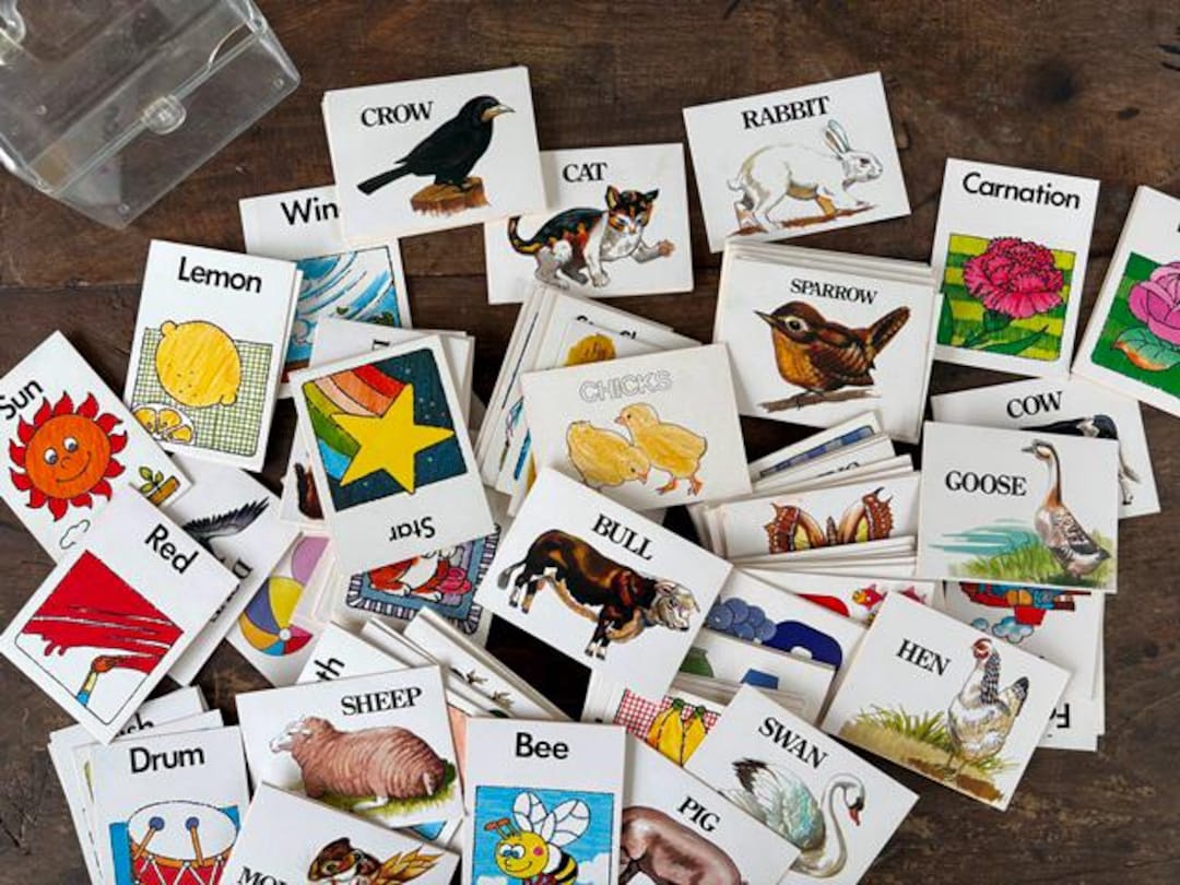 Flash Cards Phonics Sight Words Vintage Animal Alphabet Flashcards ...