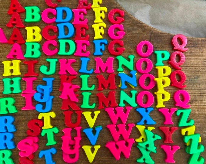 Vintage Magnetic Alphabet Letters Letter Magnets Little Plastic Letter ...