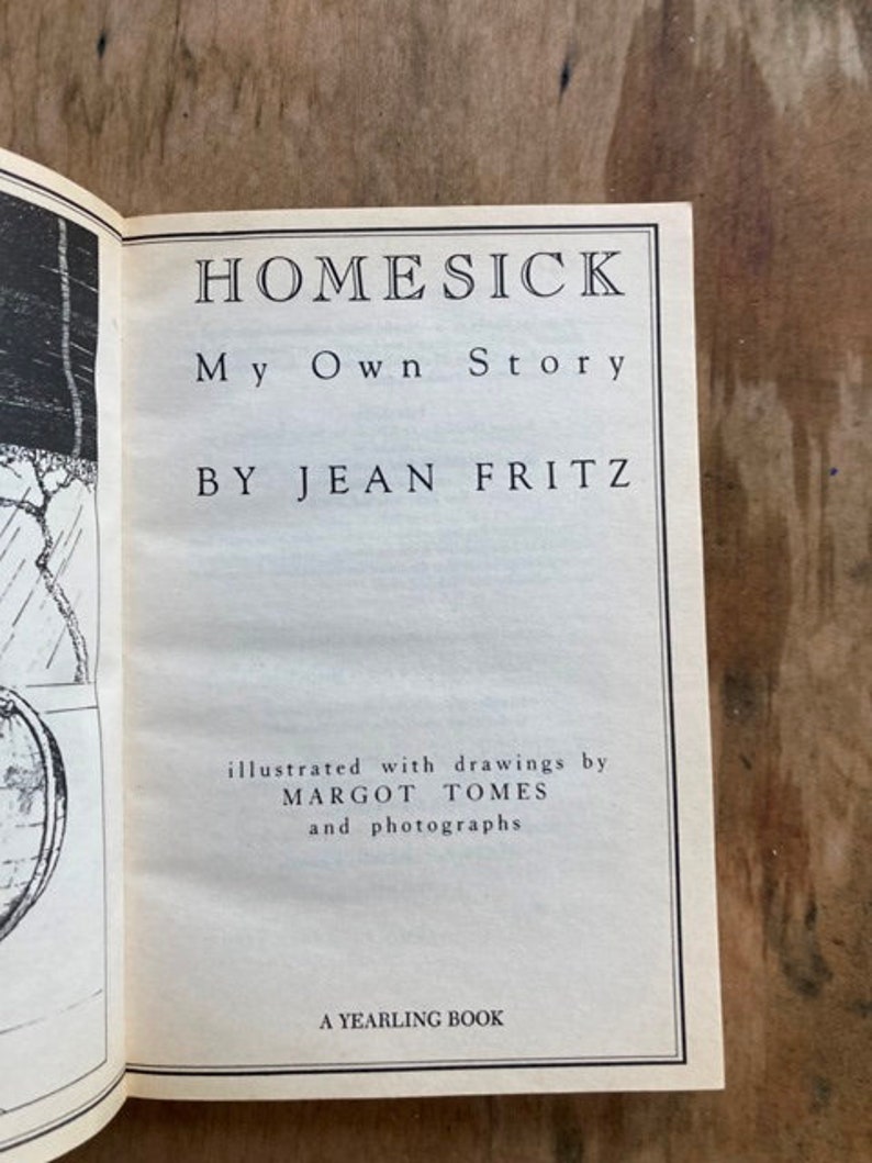 Homesick My Own Story by Jean Fritz Her Biography Newbery - Etsy UK