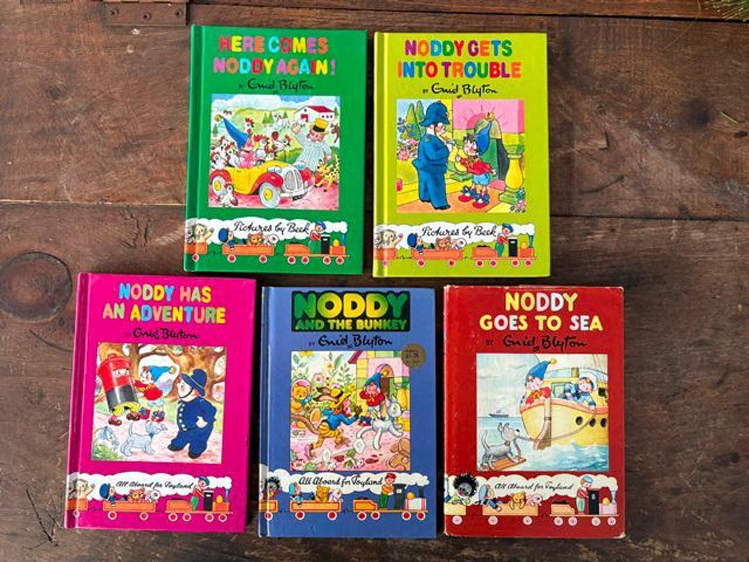 Vintage Noddy Book Set: Noddy Goes to Sea & the Bunkey by Enid Blyton ...
