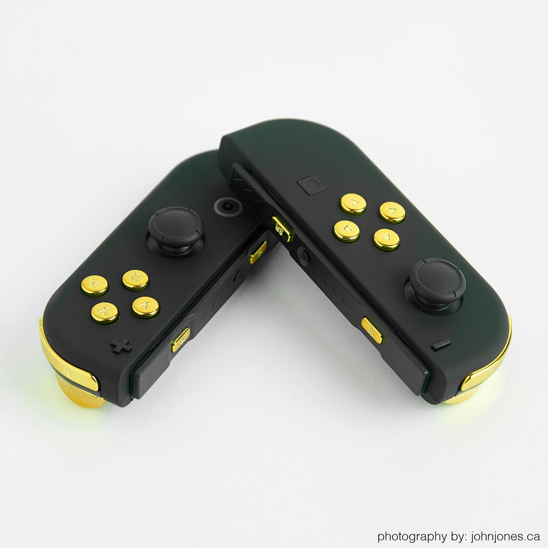 Black and Gold Joy Cons Custom Joycon Controller Set for Nintendo ...