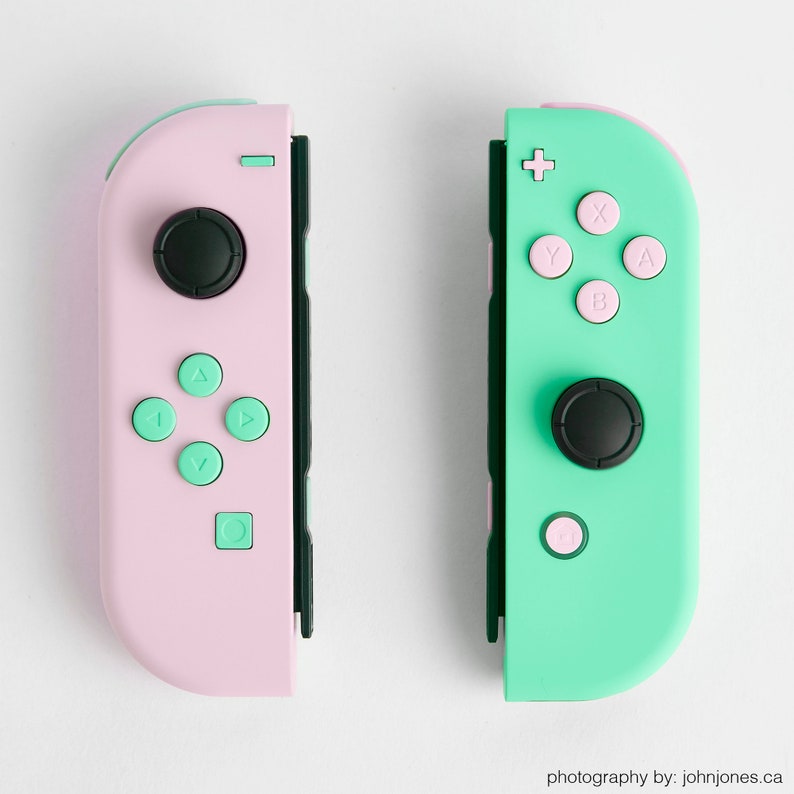 Pink and Green Joy Cons Custom Joycon Controller Set for - Etsy