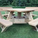 45" Square Top Picnic Table With Backs on the Seats, Built of Beautiful ...