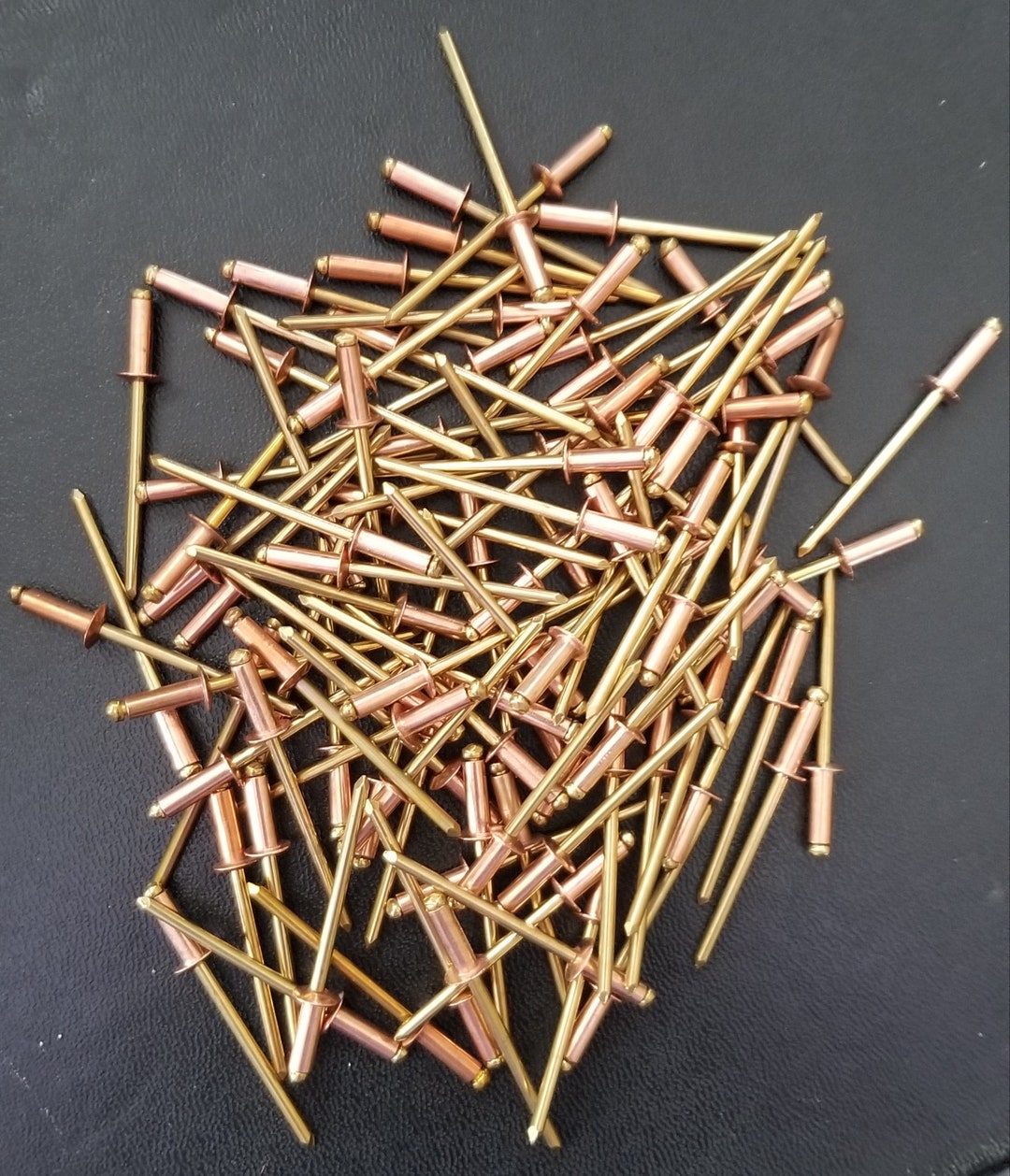 Copper Rivet Brass Mandrel Blind Open End Button Head 1/8" #44 100 per ...