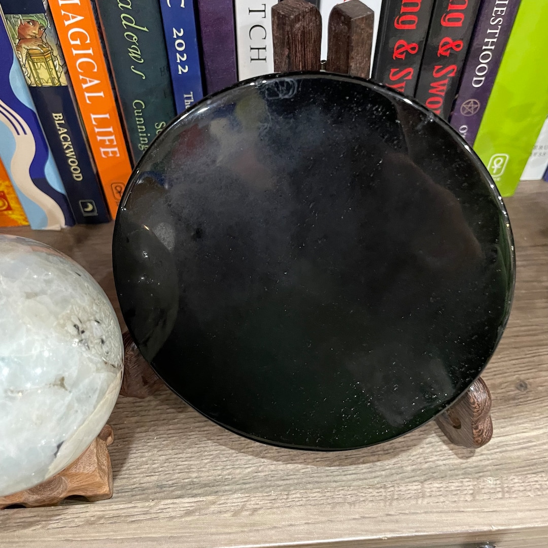 Black Obsidian Scrying Mirror - Etsy