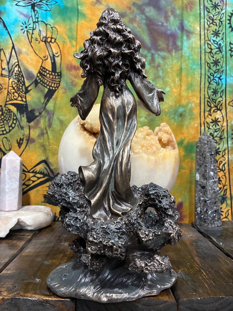 Yemaya Statue | Bronze Finish Orisha, Yoruba Altar Decor (11 1/4 Inch ...