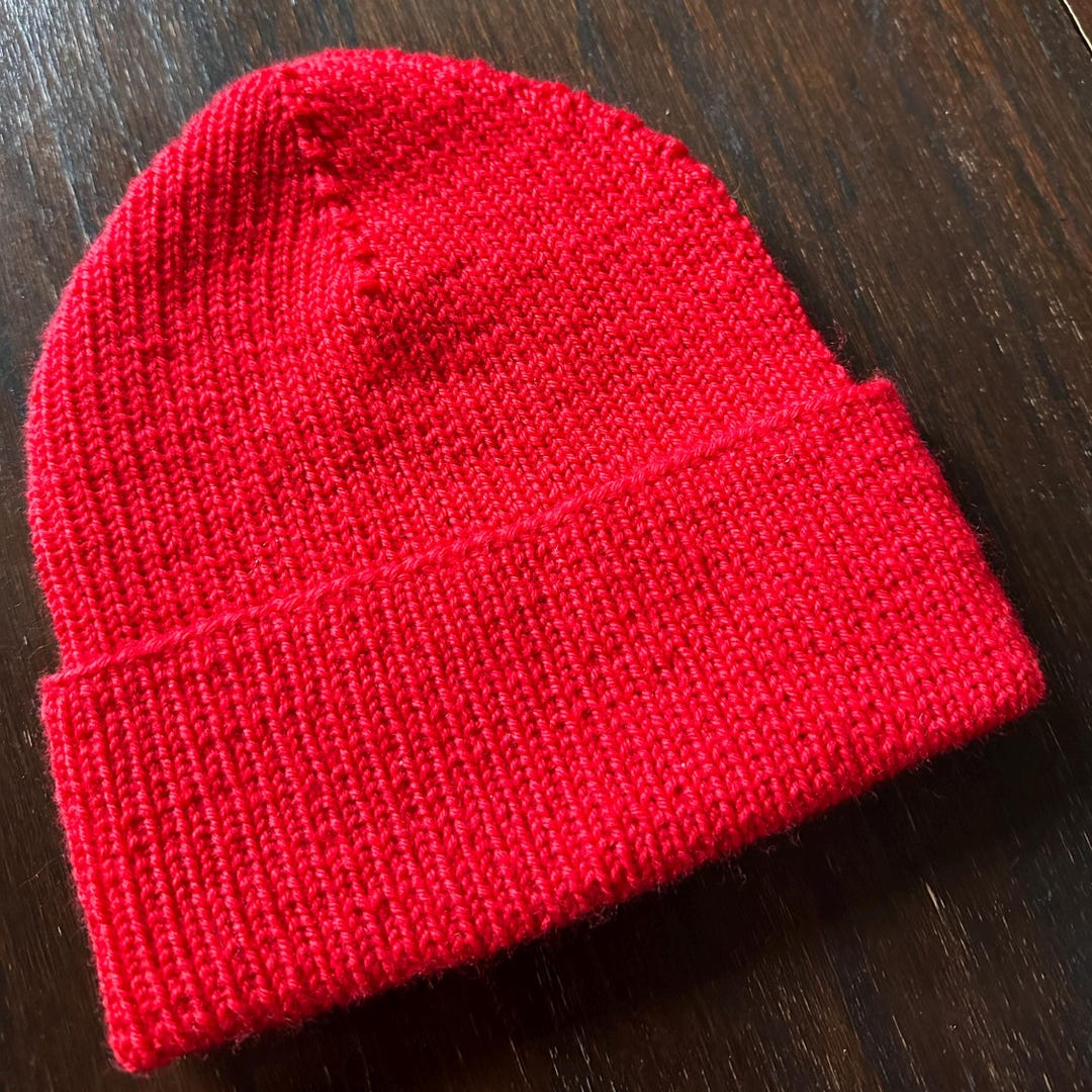 Red Hat a La Captain Cousteau/red Hat/new Zealand Wool/handmade Hat ...