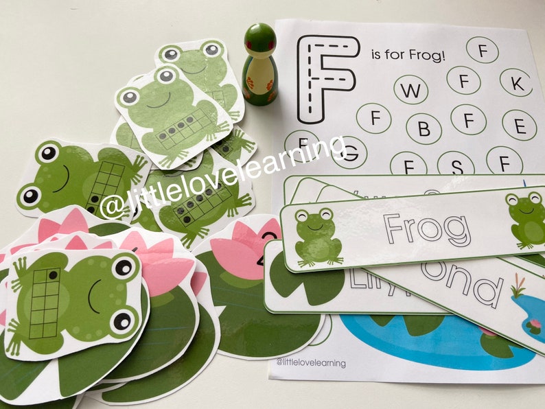 FROG MINI PACK Frog Pond Learning Activity Counting Matching Preschool ...