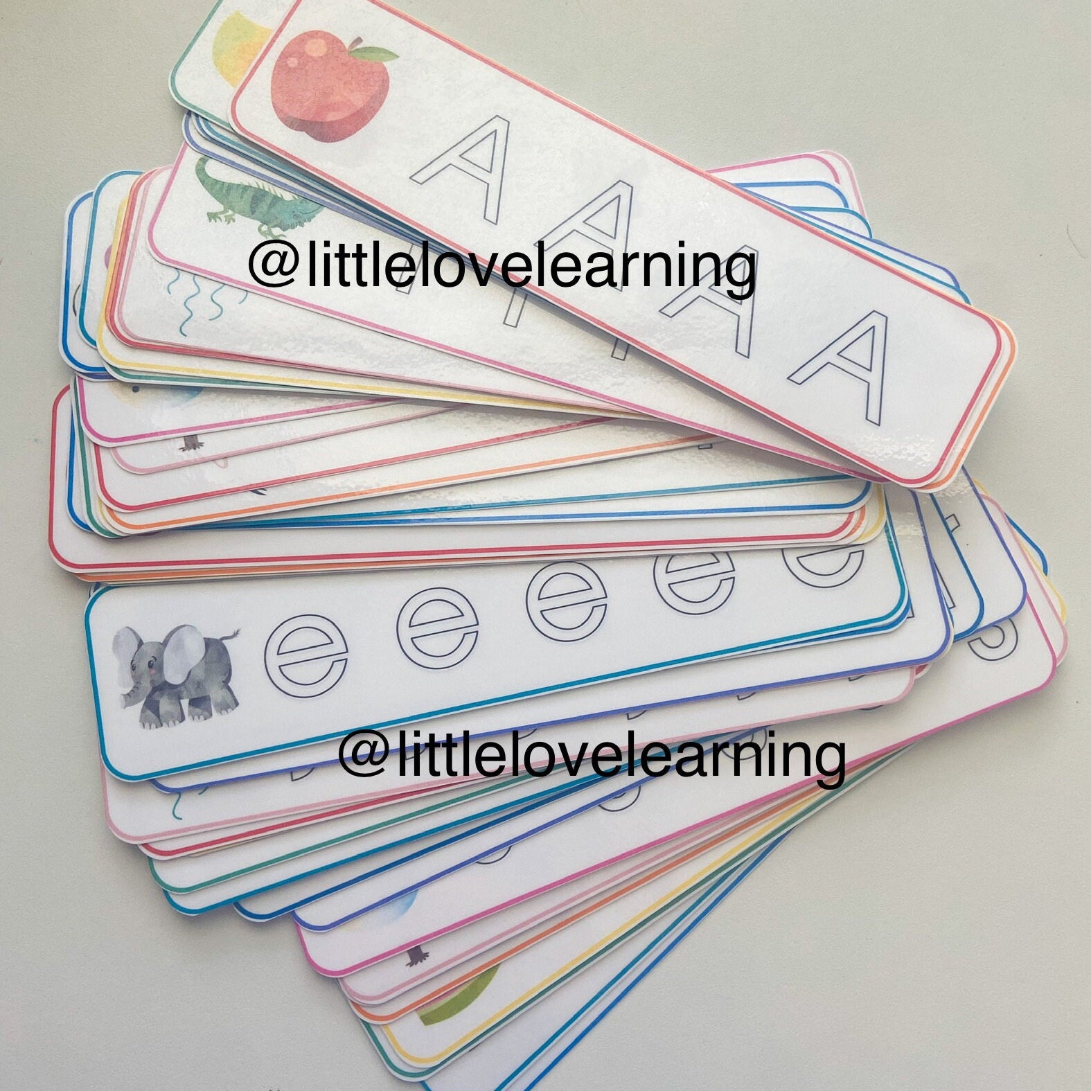 ALPHABET TRACING CARDS Sound Phonics Letter Learning Handwriting ...