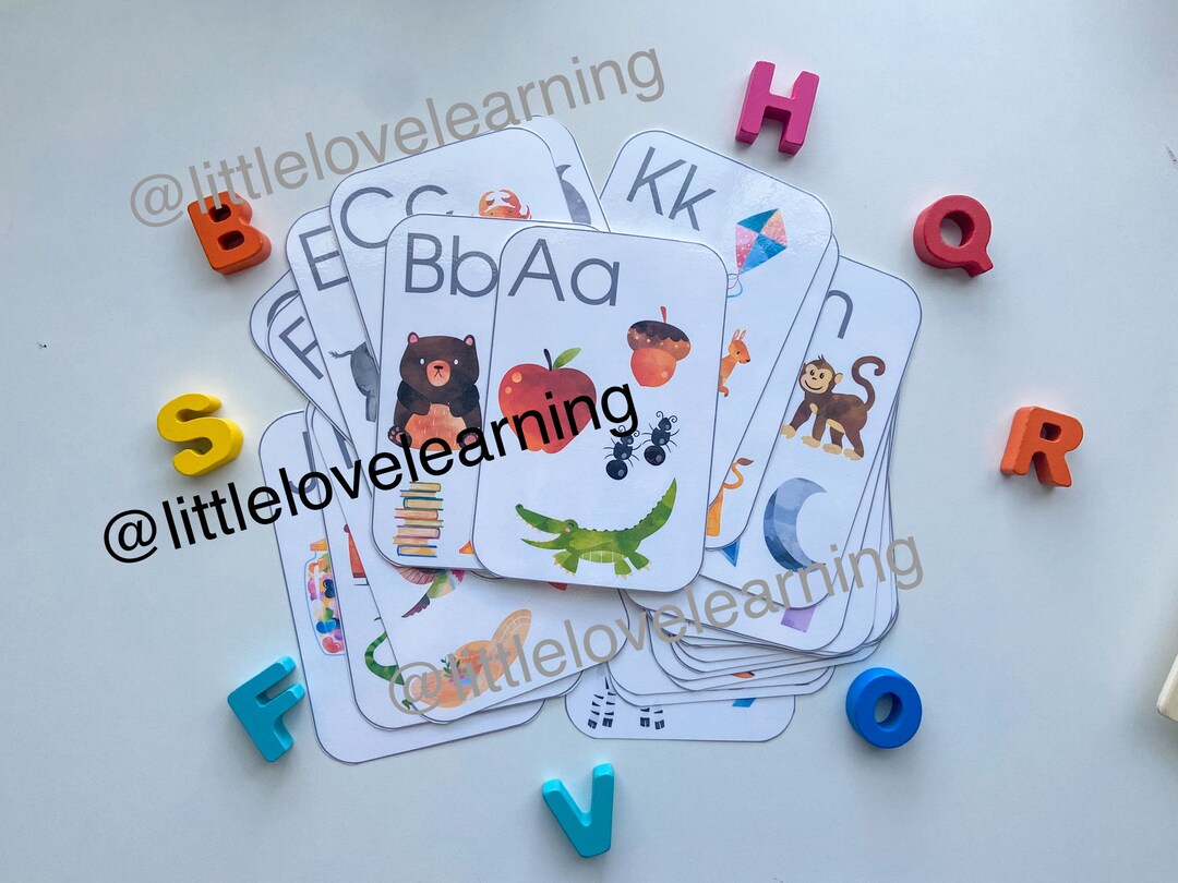 ALPHABET CARDS Abc Alphabet Flashcards for Preschool Tracing ...
