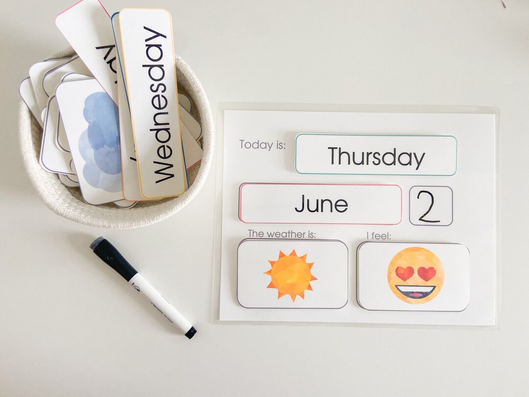 DAILY CALENDAR for Kids Toddlers Preschool School Daily Lessons ...