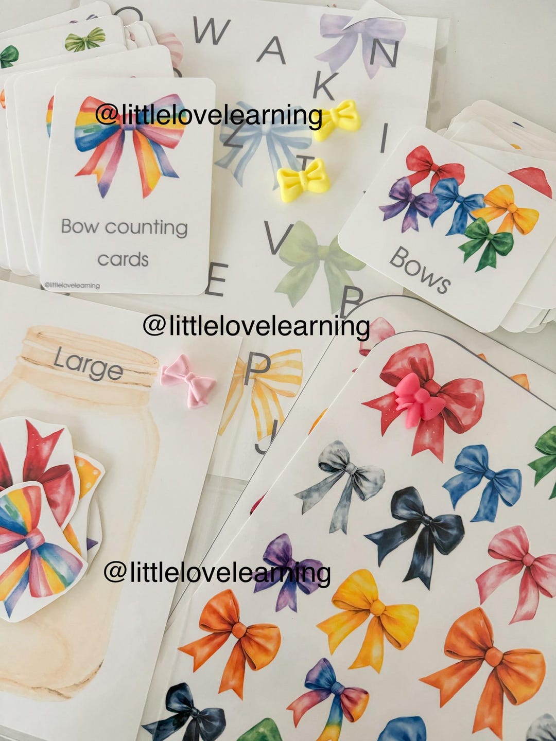 BOW PACK Learning With Bows Counting Tracing Matching Girly Activities ...