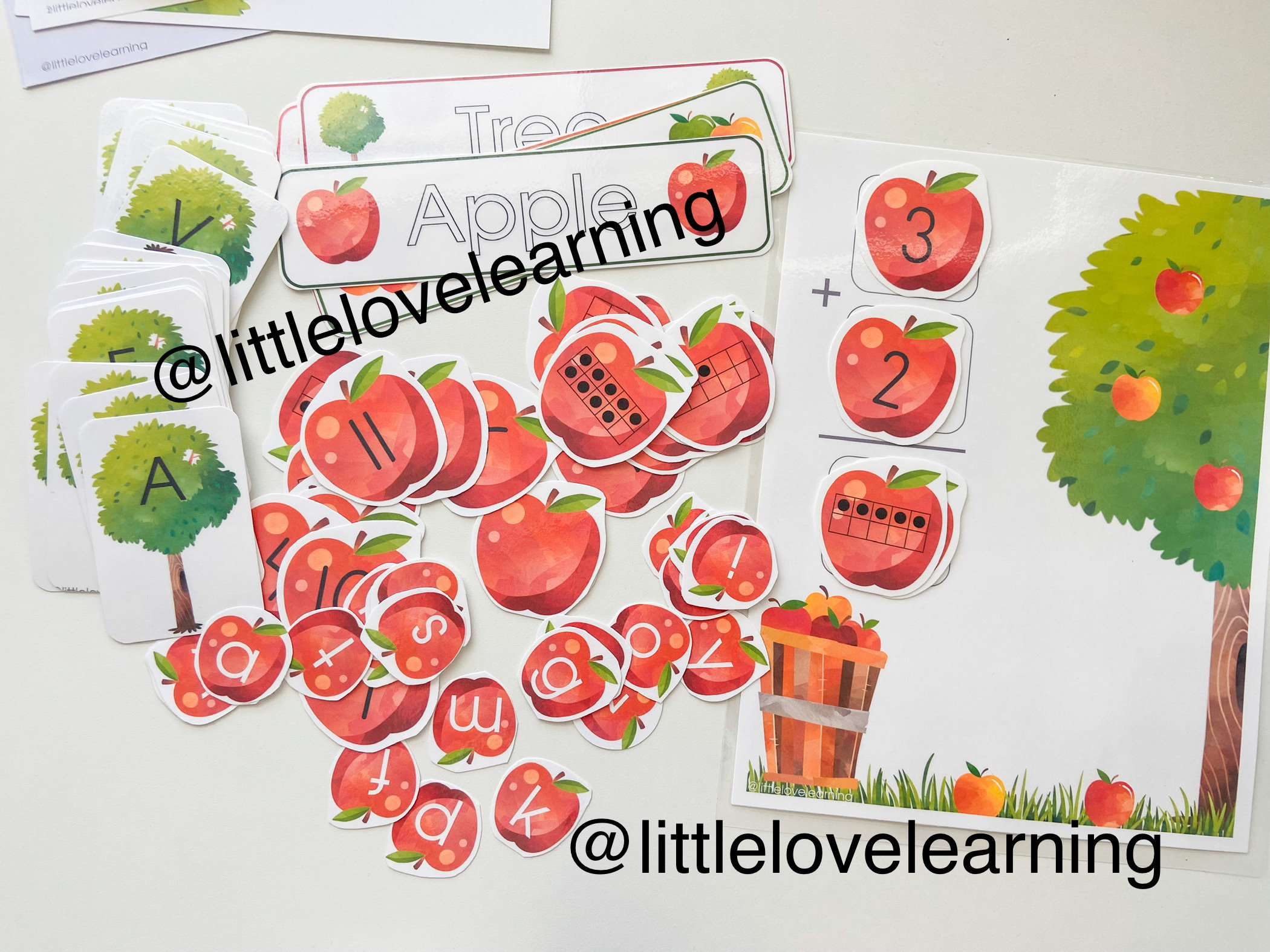 APPLE PACK Apple Learning Pack Alphabet Tracing Numbers Counting Math ...