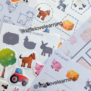 FARM MINI PACK Farm Activities Counting Tracing Spelling Words ...