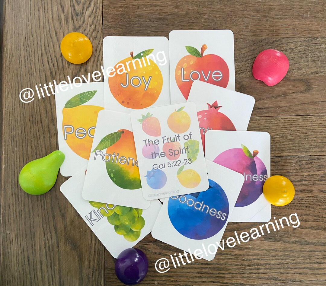 FRUIT of the SPIRIT Cards Christian Flashcards Activity Bible Learning ...