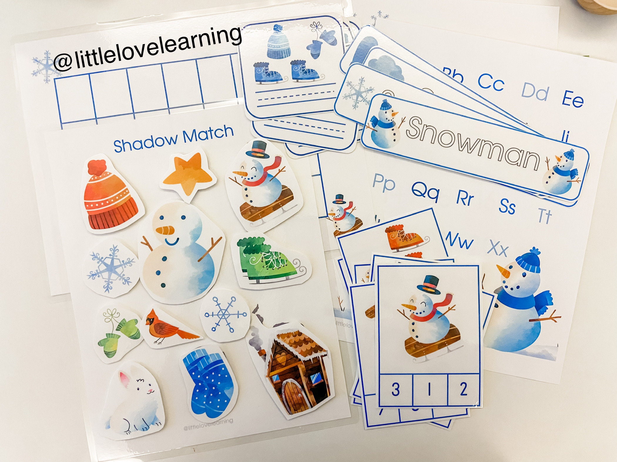 WINTER PACK for Preschool Toddlers Kindergarten Math Word Activities ...