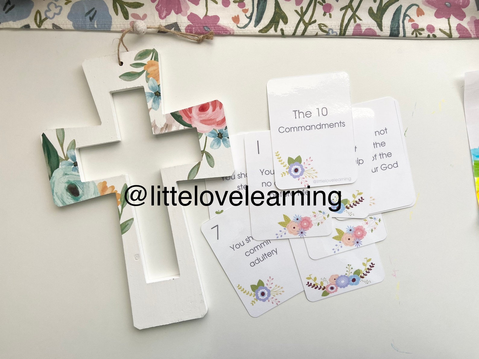 10 COMMANDMENTS Flashcards Bible Learning Kindergarten First Grade ...