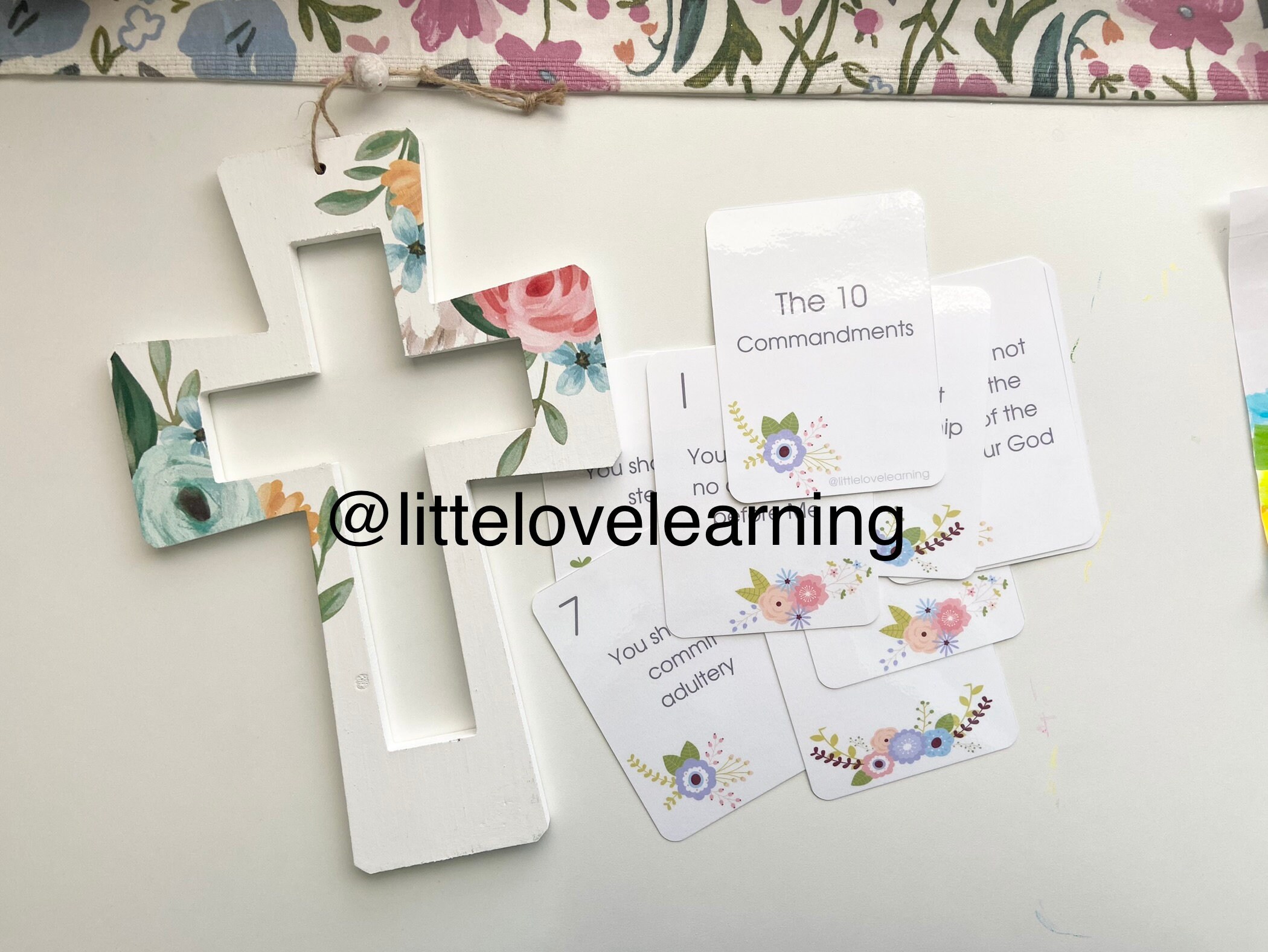 10 COMMANDMENTS Flashcards Bible Learning Kindergarten First Grade ...