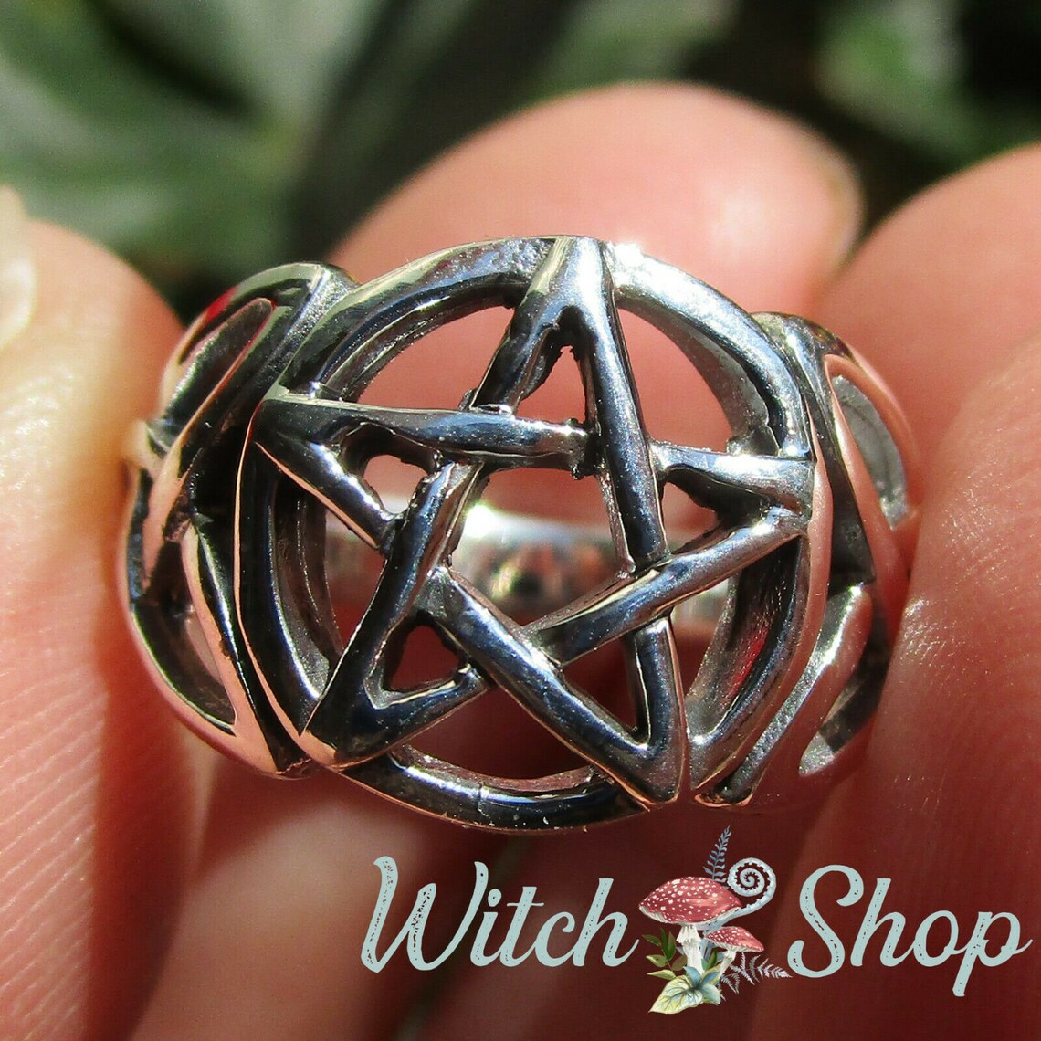 Size 9 PENTAGRAM RING Openwork Sterling Silver | Etsy